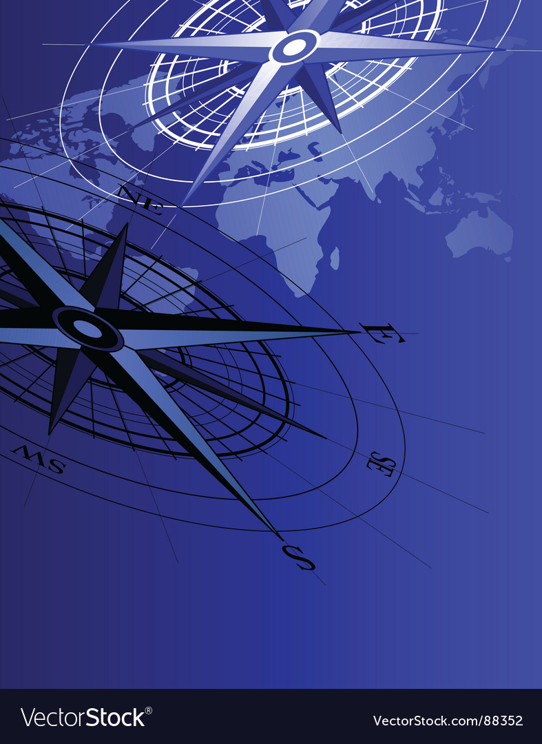 Compass map Royalty Free Vector Image - VectorStock