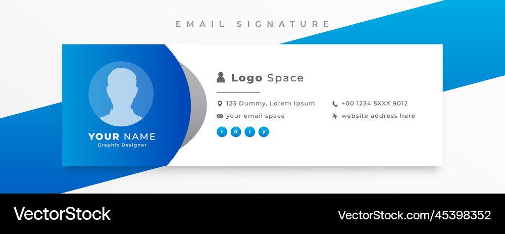 Corporate mail signature card template Royalty Free Vector