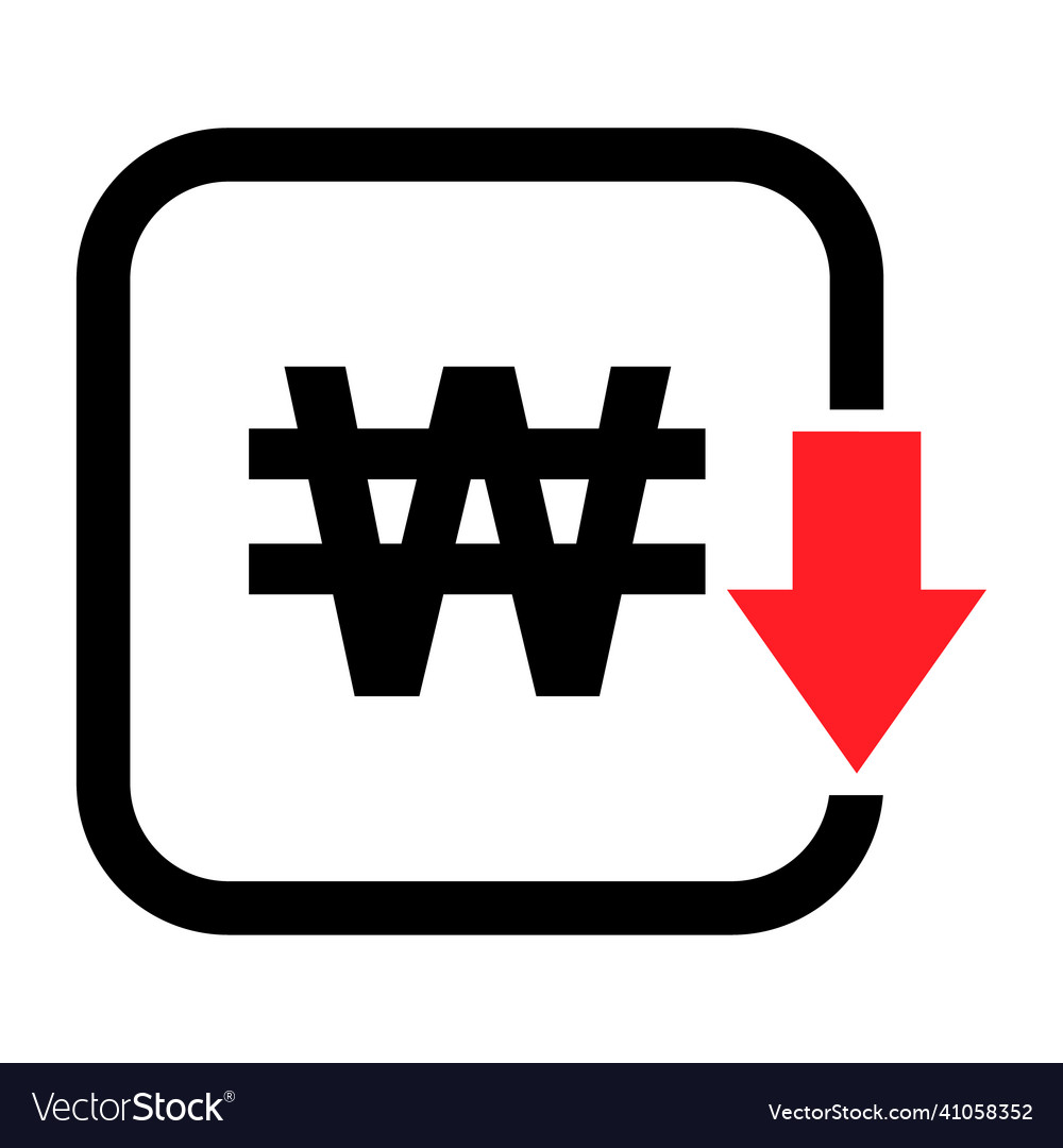 Cost reduction- decrease won icon symbol isolated Vector Image