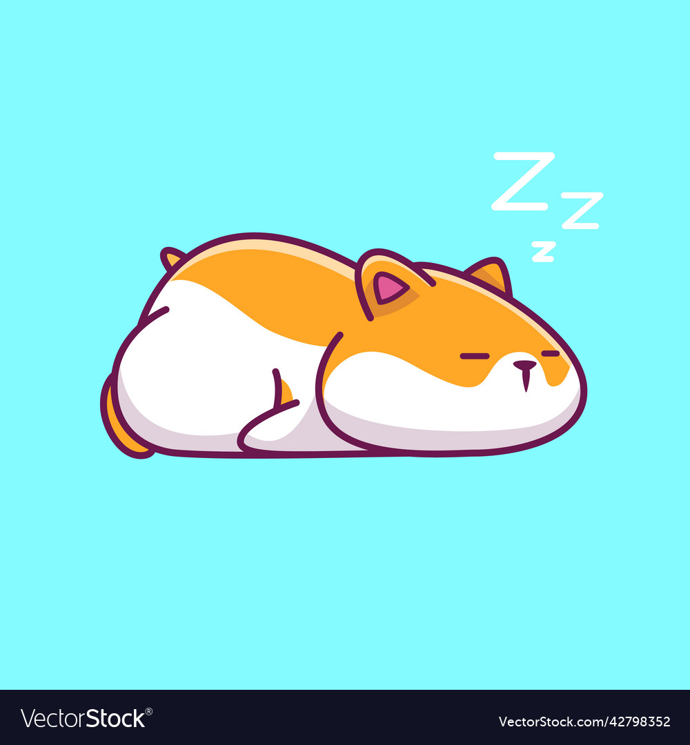 Cute Hamster Sleeping Cartoon Royalty Free Vector Image