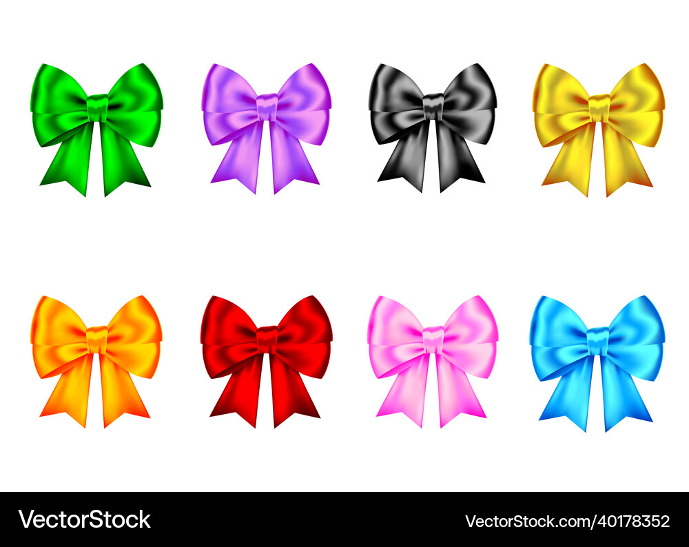 Decorative gift ribbon and bow isolated on white Vector Image