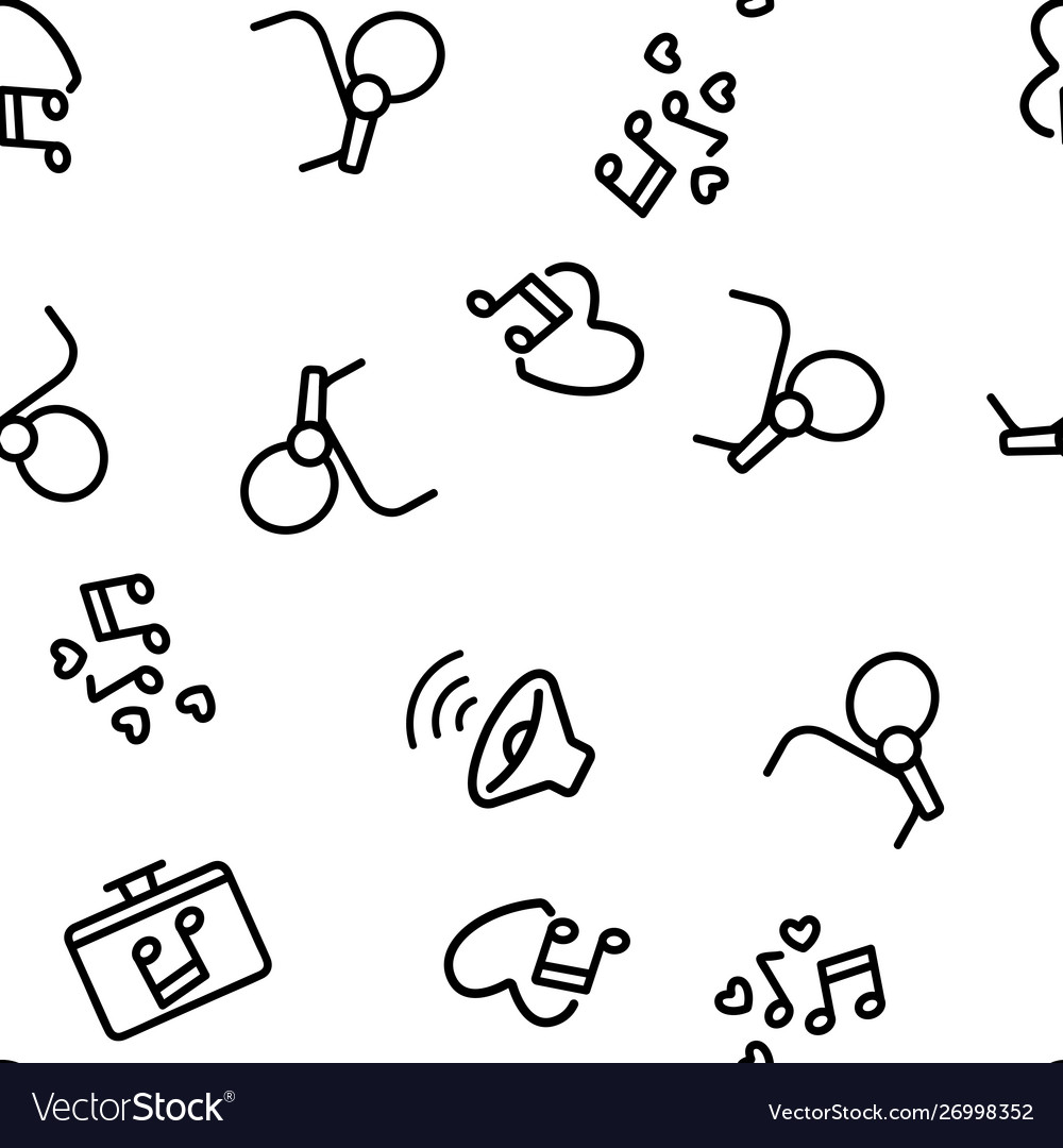 Different singing seamless pattern Royalty Free Vector Image