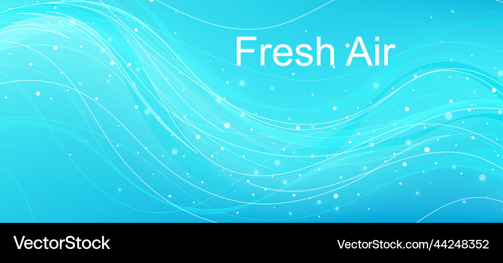 Flow of blue waves with bubbles fresh air Vector Image