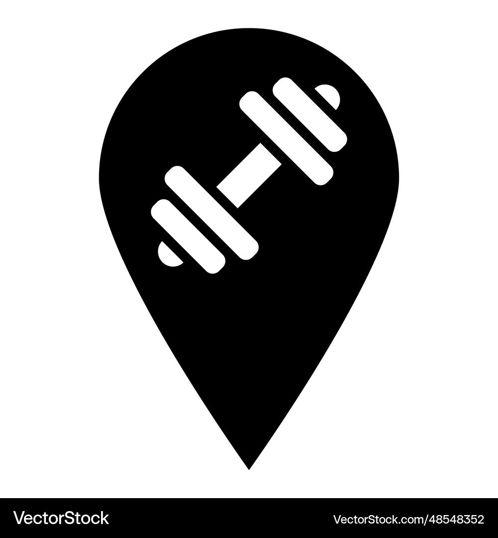 Gym location glyph icon for personal Royalty Free Vector