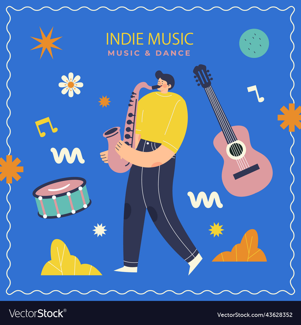 Hand drawn indie music Royalty Free Vector Image