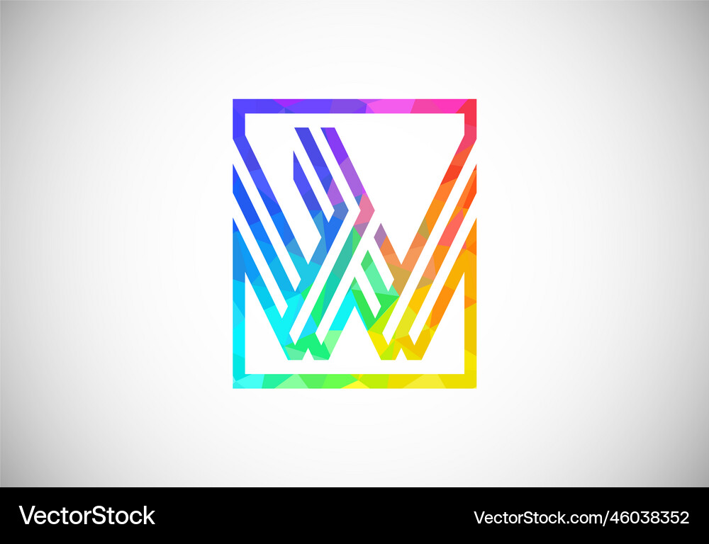 Low poly line letter w graphic alphabet symbol Vector Image