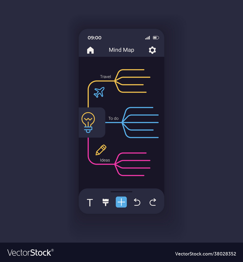 Mind mapping smartphone interface template Vector Image Mind mapping smartphone interface template Vector Image