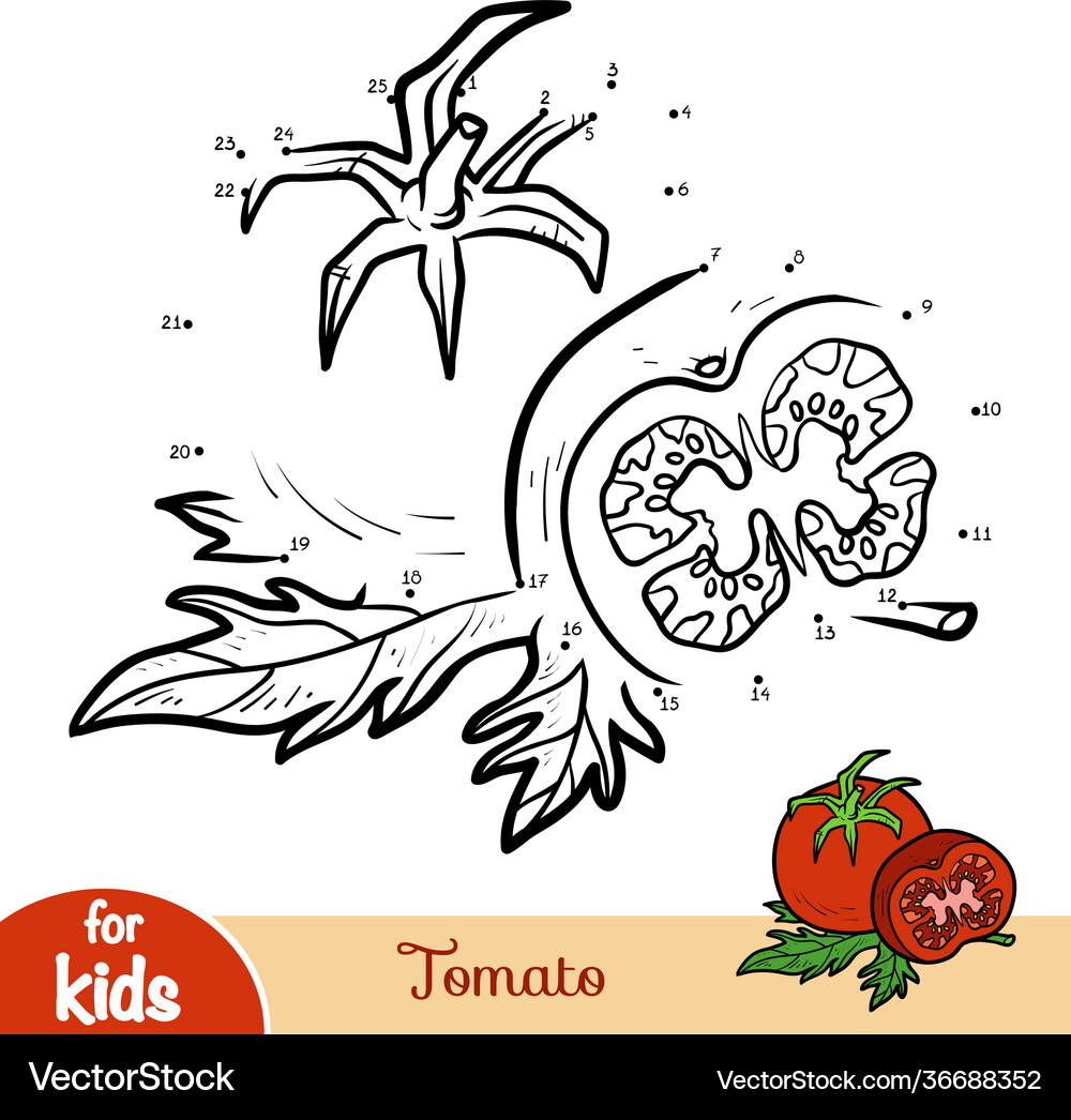 Numbers game education for children tomato Vector Image
