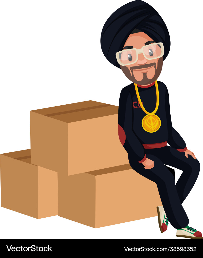 Punjabi singer cartoon character Royalty Free Vector Image