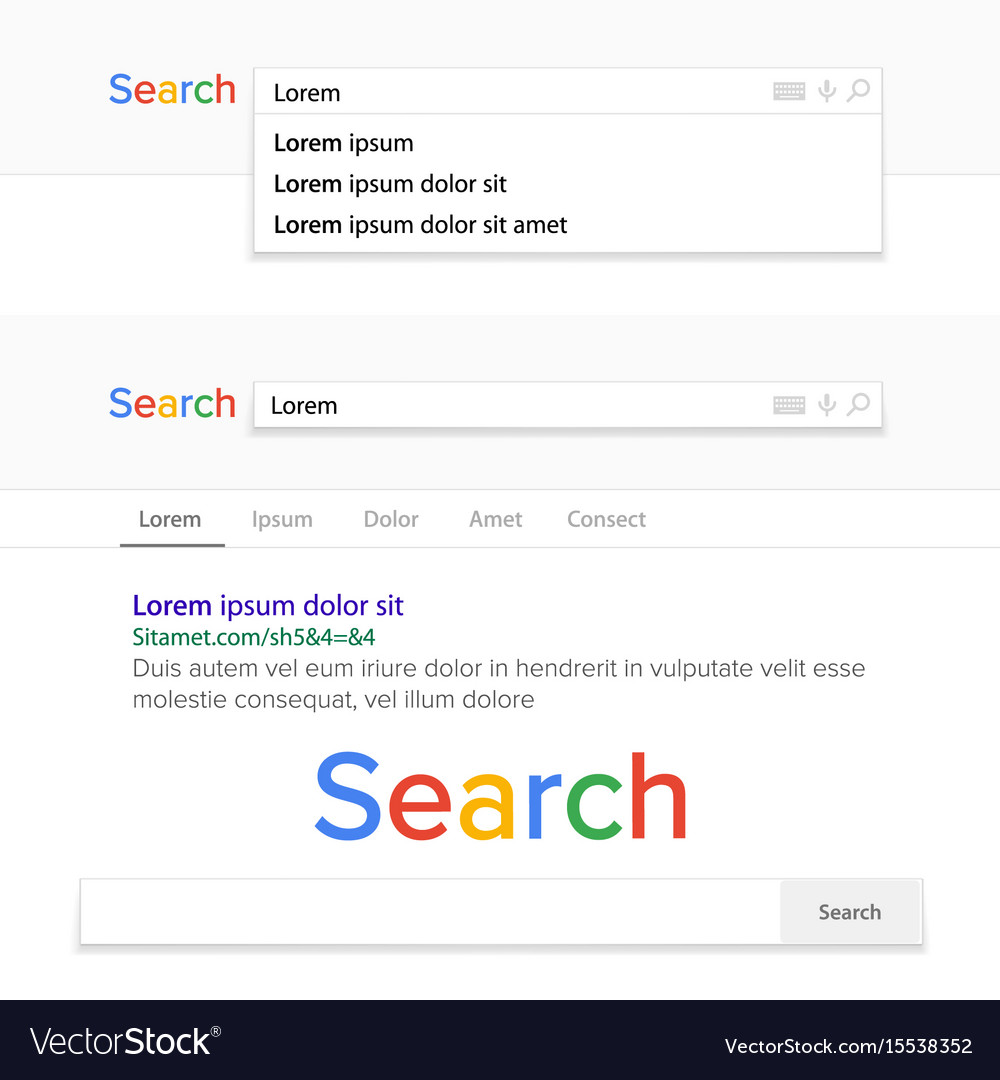 Search bar field engine browser Royalty Free Vector Image