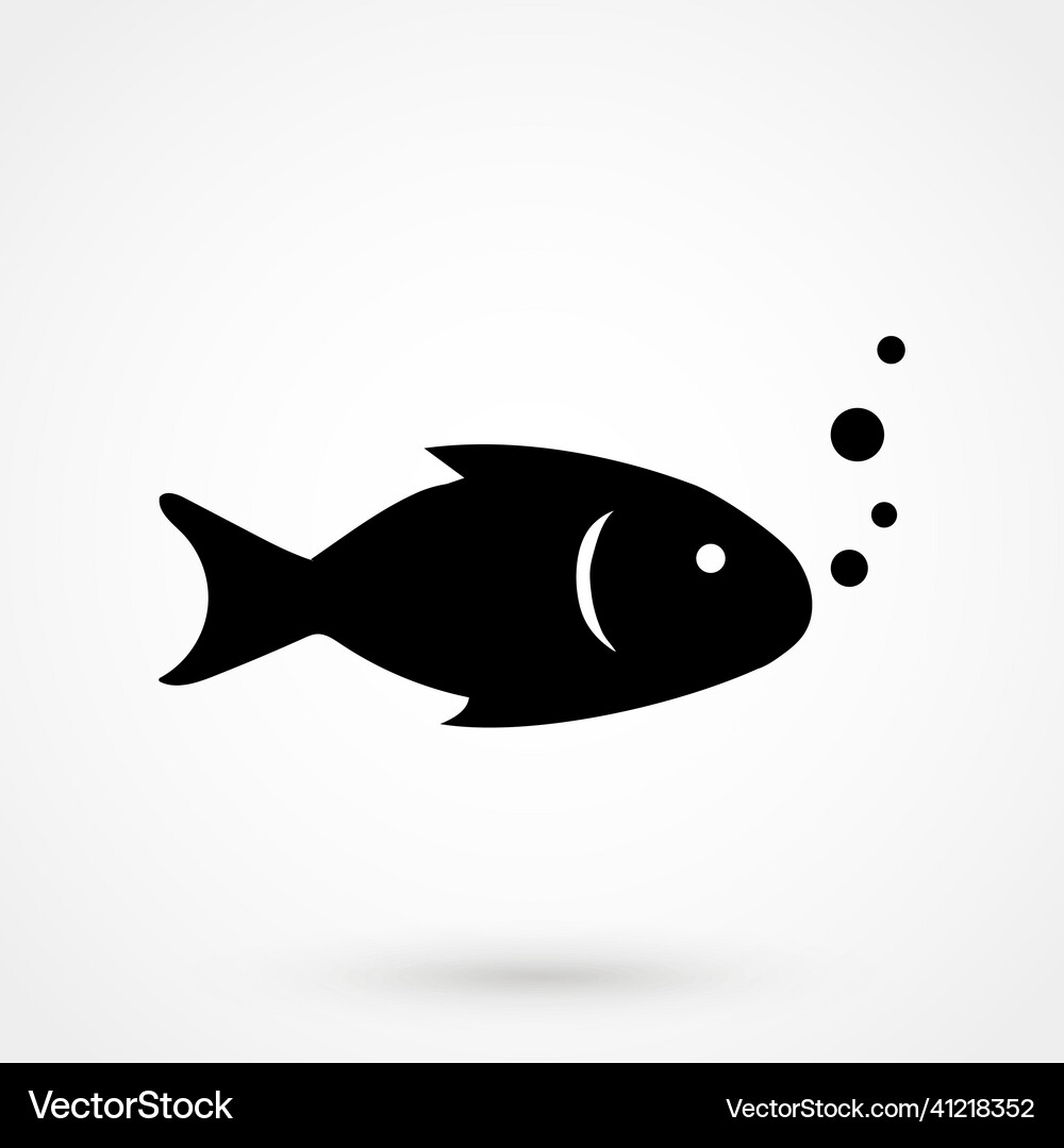Silhouette of fish with bubbles Royalty Free Vector Image
