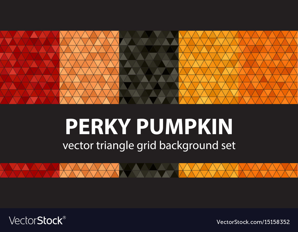 Triangle pattern set perky pumpkin seamless Vector Image
