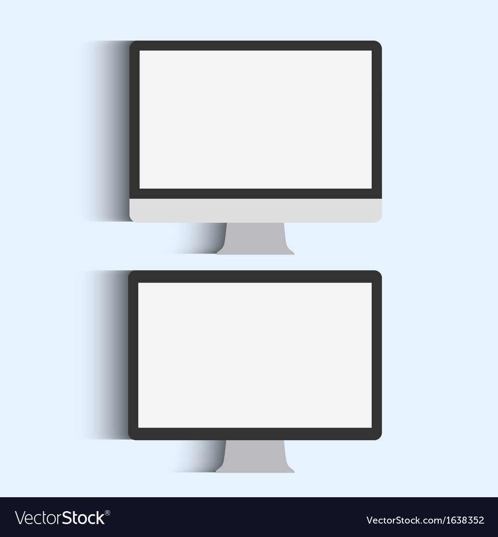 Two computer monitors Royalty Free Vector Image