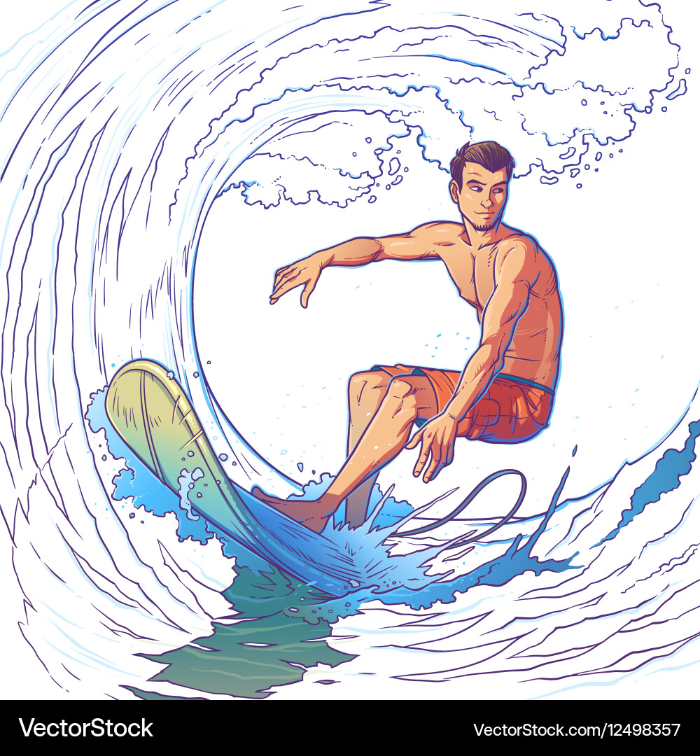 A surfer Royalty Free Vector Image - VectorStock