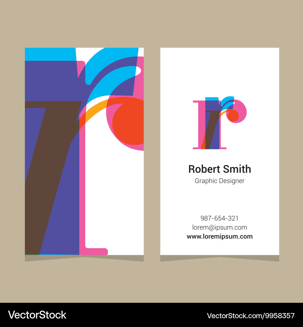 Business card letter r Royalty Free Vector Image
