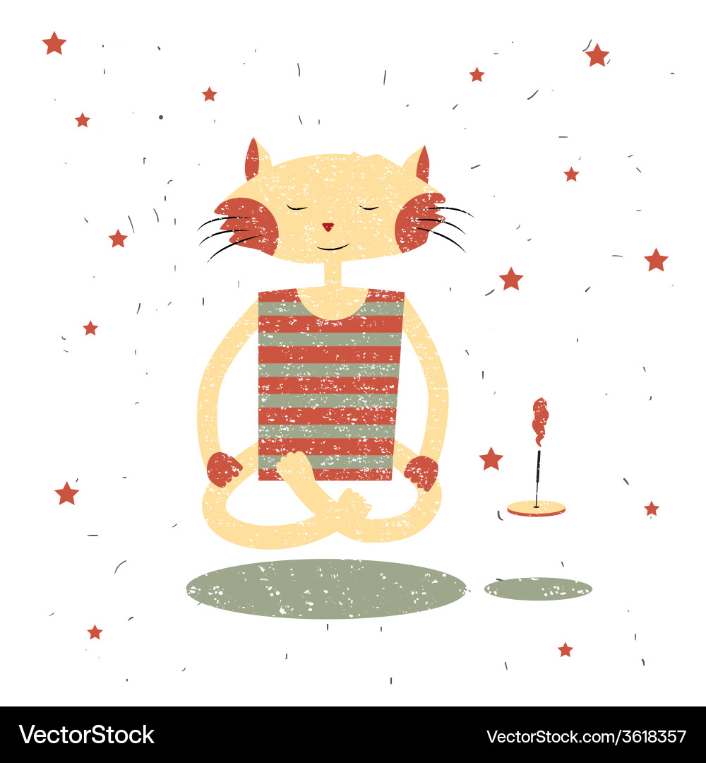 Children print funny cat yogi Royalty Free Vector Image