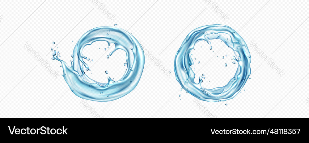 Circle water splash on transparent background Vector Image