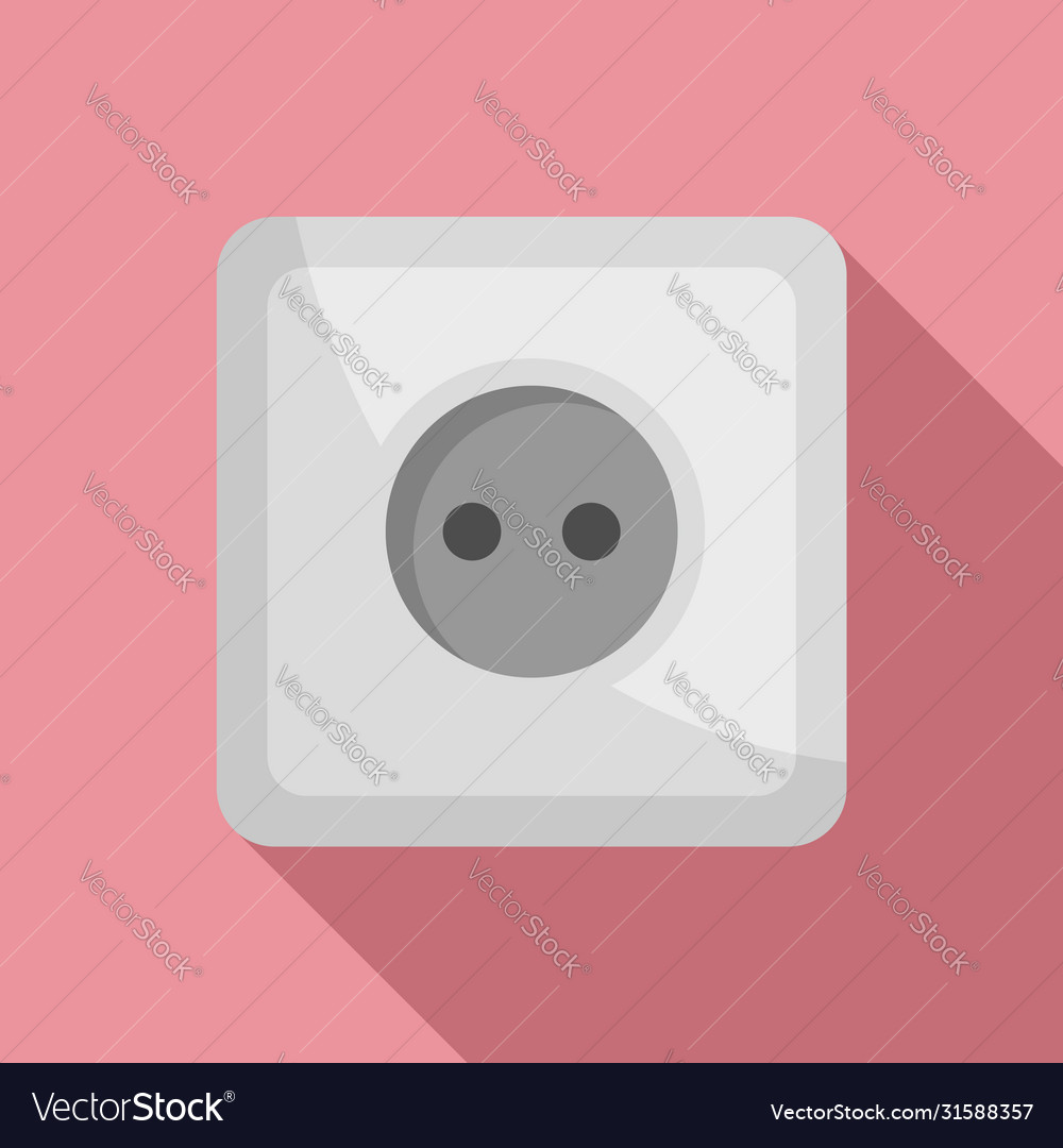 Classic power socket icon flat style Royalty Free Vector