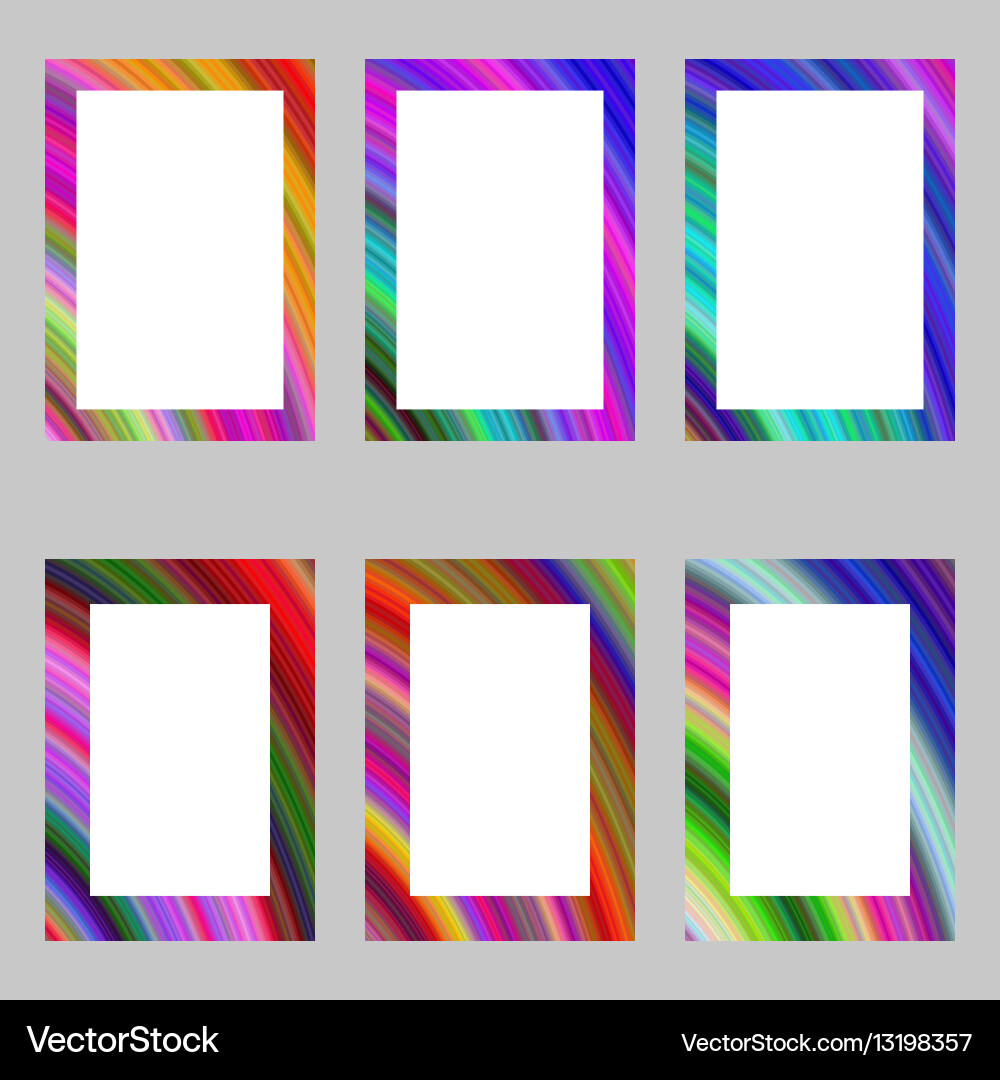 Colorful abstract digital art brochure frame set Vector Image