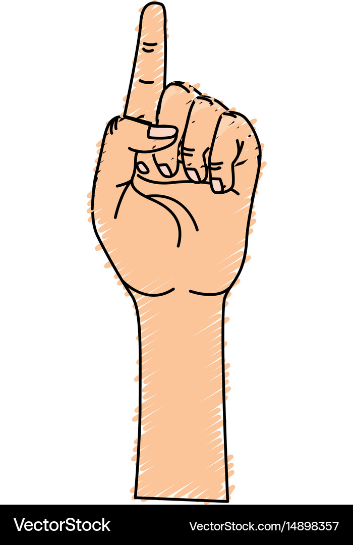 Cute hand with fingerprint up symbol Royalty Free Vector