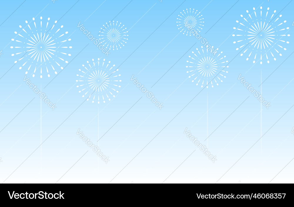 Fireworks with a blue sky in the background Vector Image