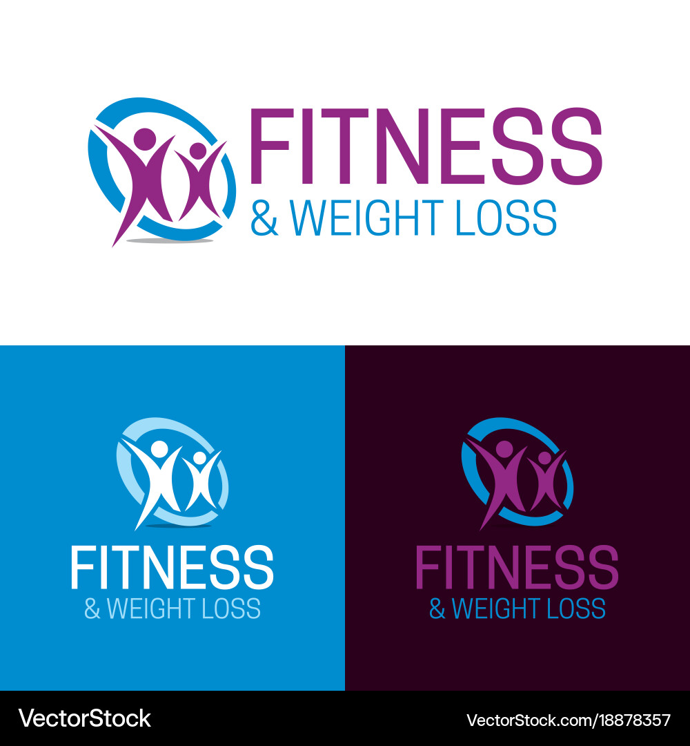 Fitness icon and logo Royalty Free Vector Image