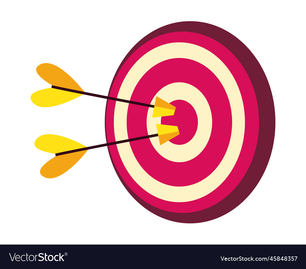 Flat colored target Royalty Free Vector Image - VectorStock