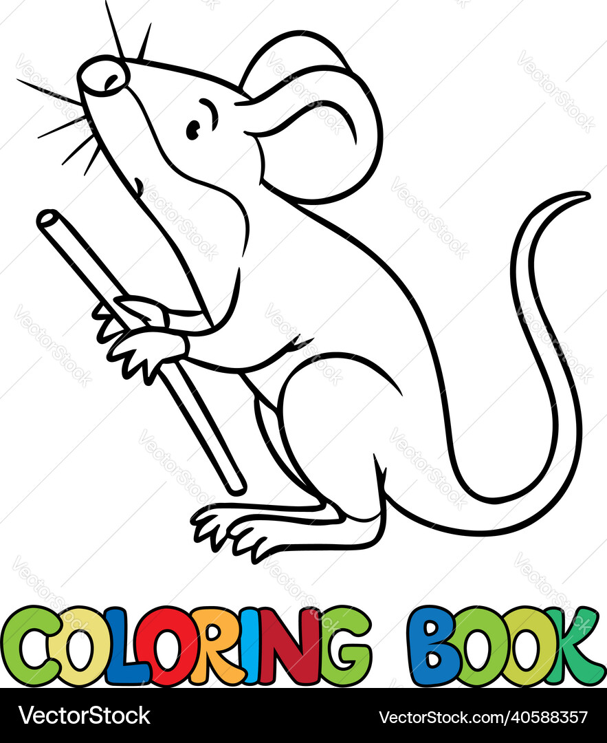 Funny mouse or mice animals coloring book Vector Image