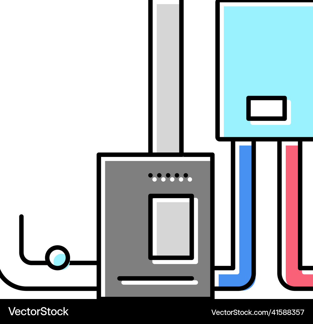 Furnace appliance color icon Royalty Free Vector Image