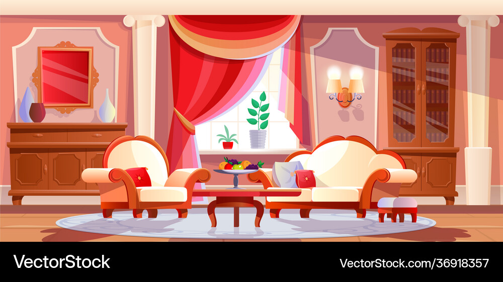 Interior beautiful luxurious living room Vector Image