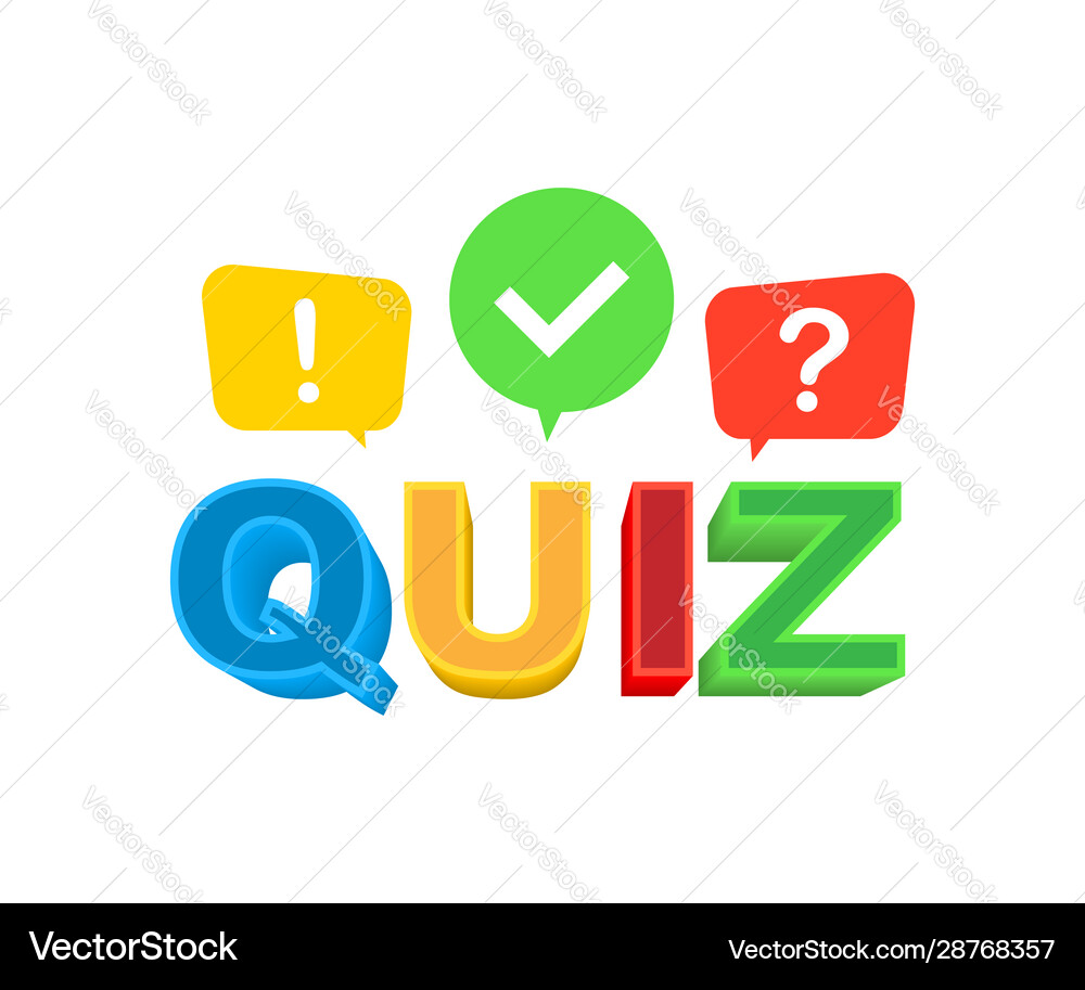Quiz logo with speech bubble symbols concept Vector Image