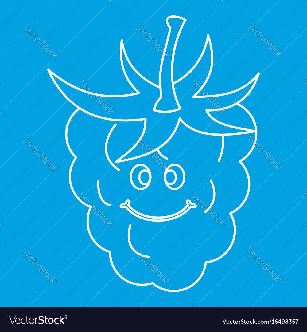 Ripe fresh smiling raspberry icon outline Vector Image Ripe fresh smiling raspberry icon outline Vector Image