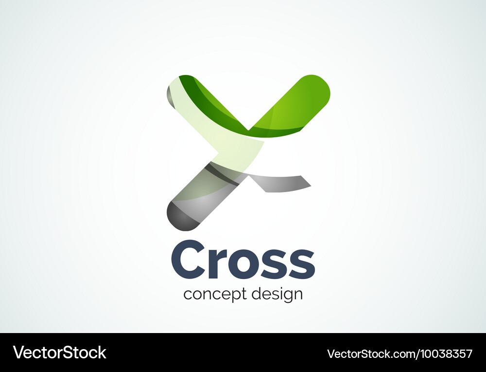 X cross logo template rotated plus medical Vector Image