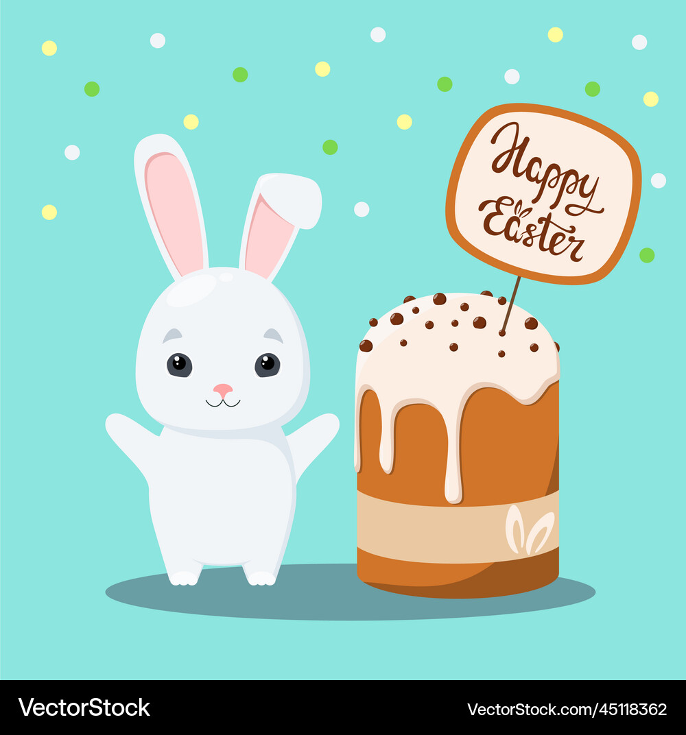 A greeting card with funny rabbit Royalty Free Vector Image
