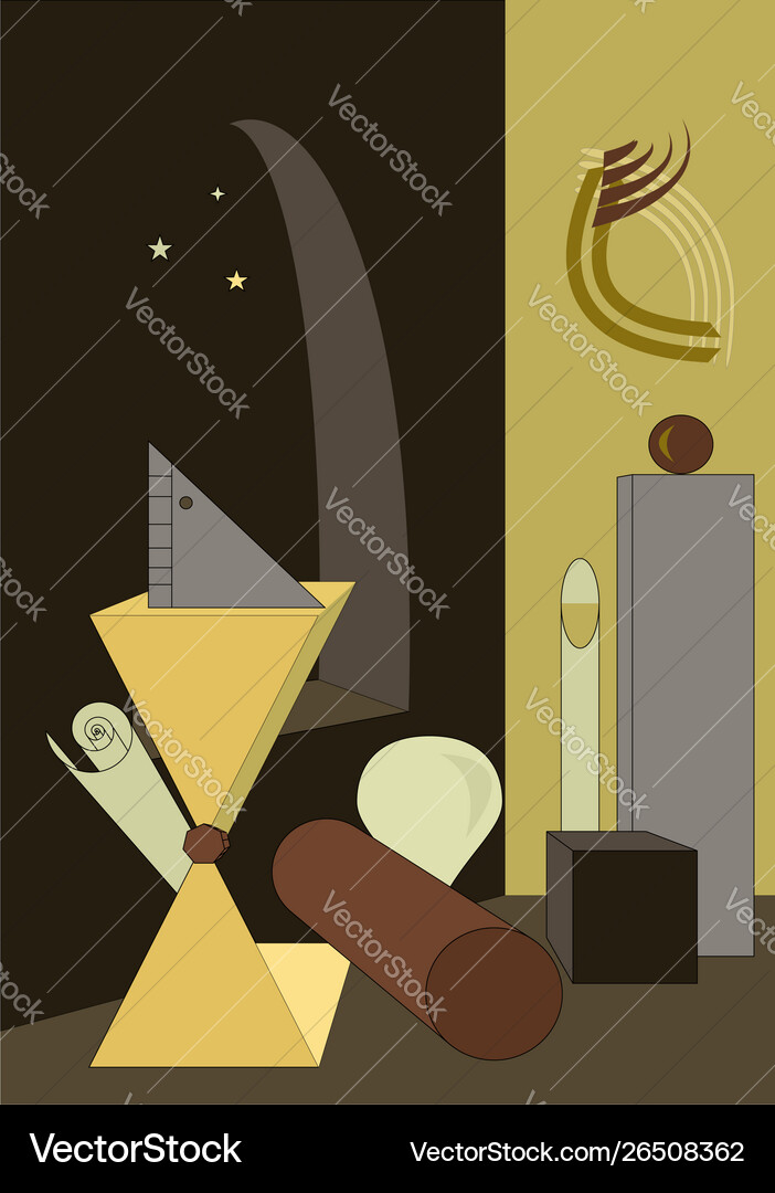 Abstract colorful background surreal room with ru Vector Image