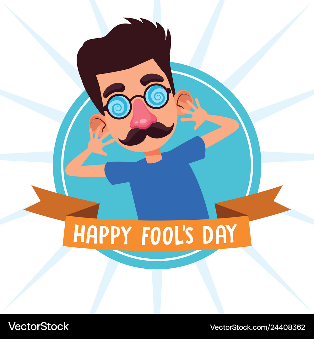 April fools day cartoons Royalty Free Vector Image