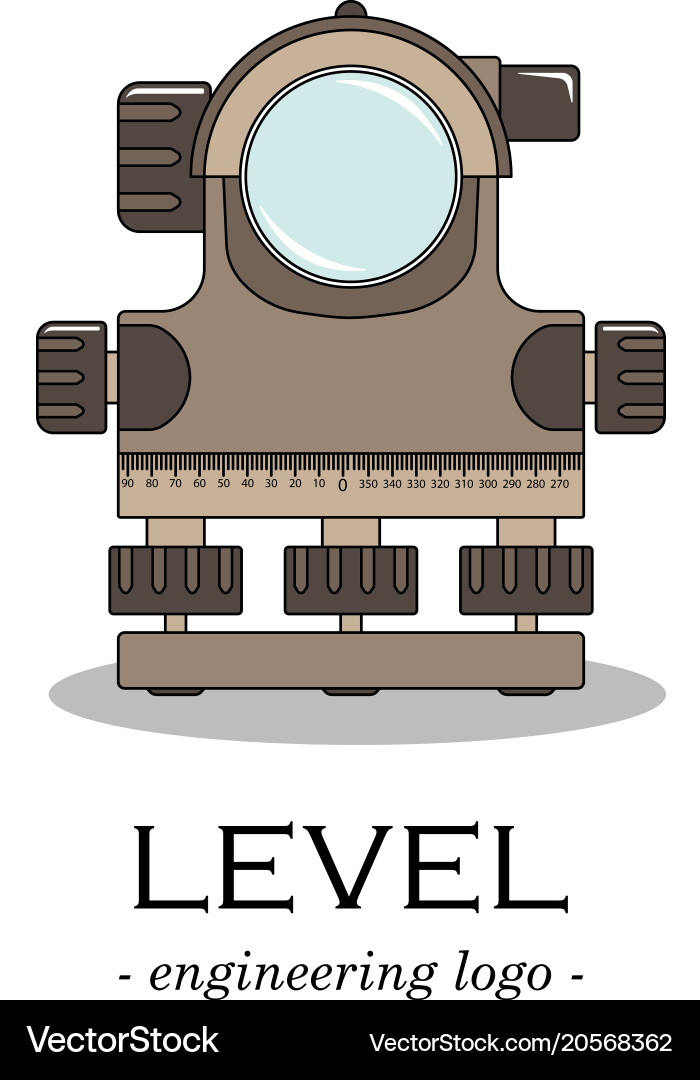 Color engineering logo of a level Royalty Free Vector Image