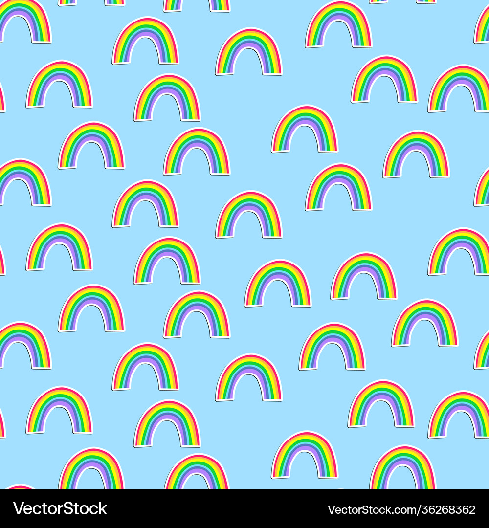 Fashion seamless pattern with colorful rainbow Vector Image