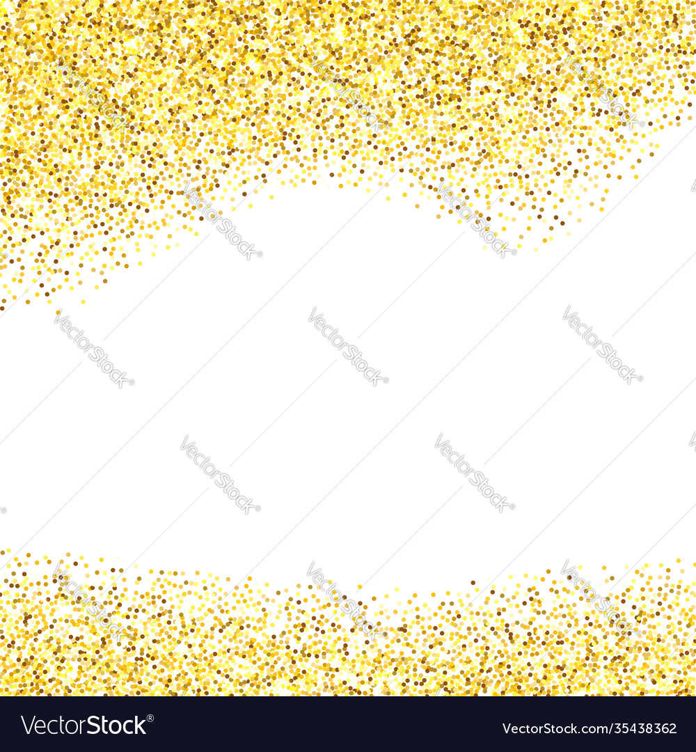 Gold glitter textured border Royalty Free Vector Image