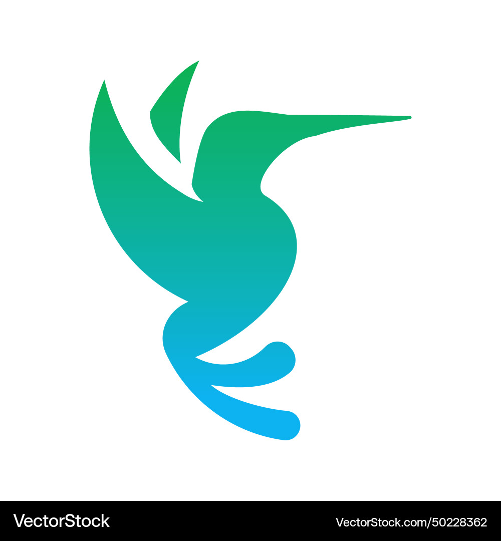 Hummingbird logo design isolated on a white Vector Image
