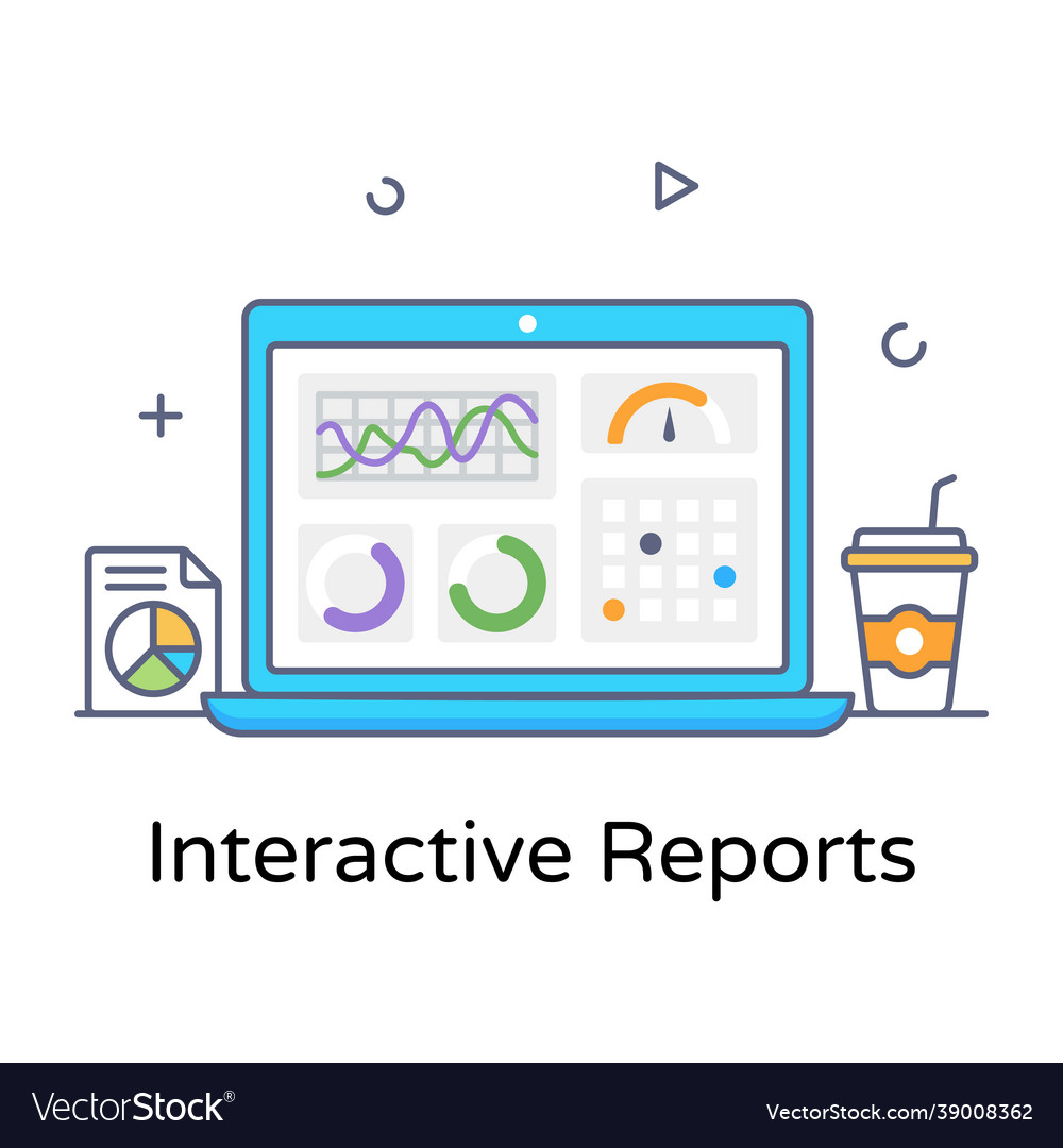 Interactive reports Royalty Free Vector Image - VectorStock