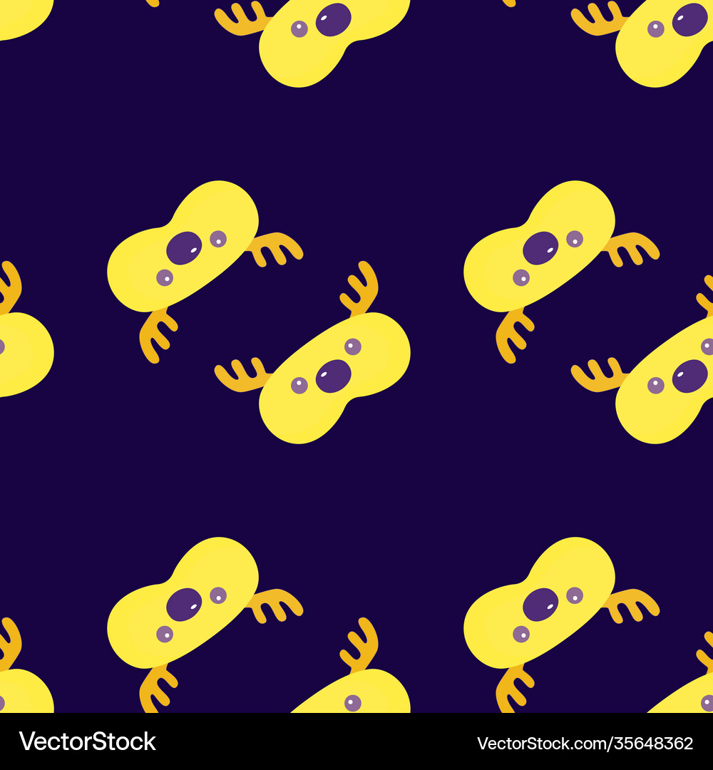 Mask deer yellow color geometric seamless pattern Vector Image