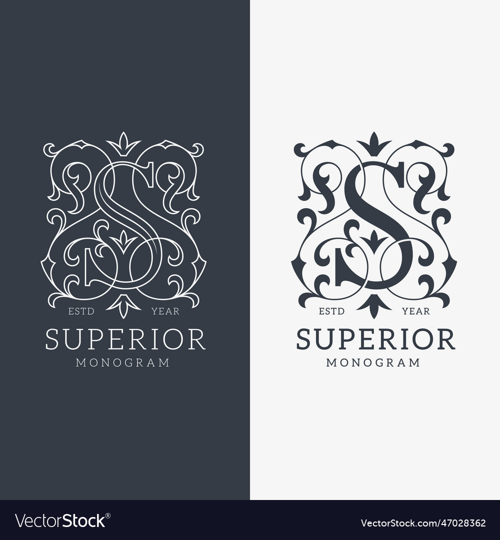 Monogram letter s Royalty Free Vector Image - VectorStock