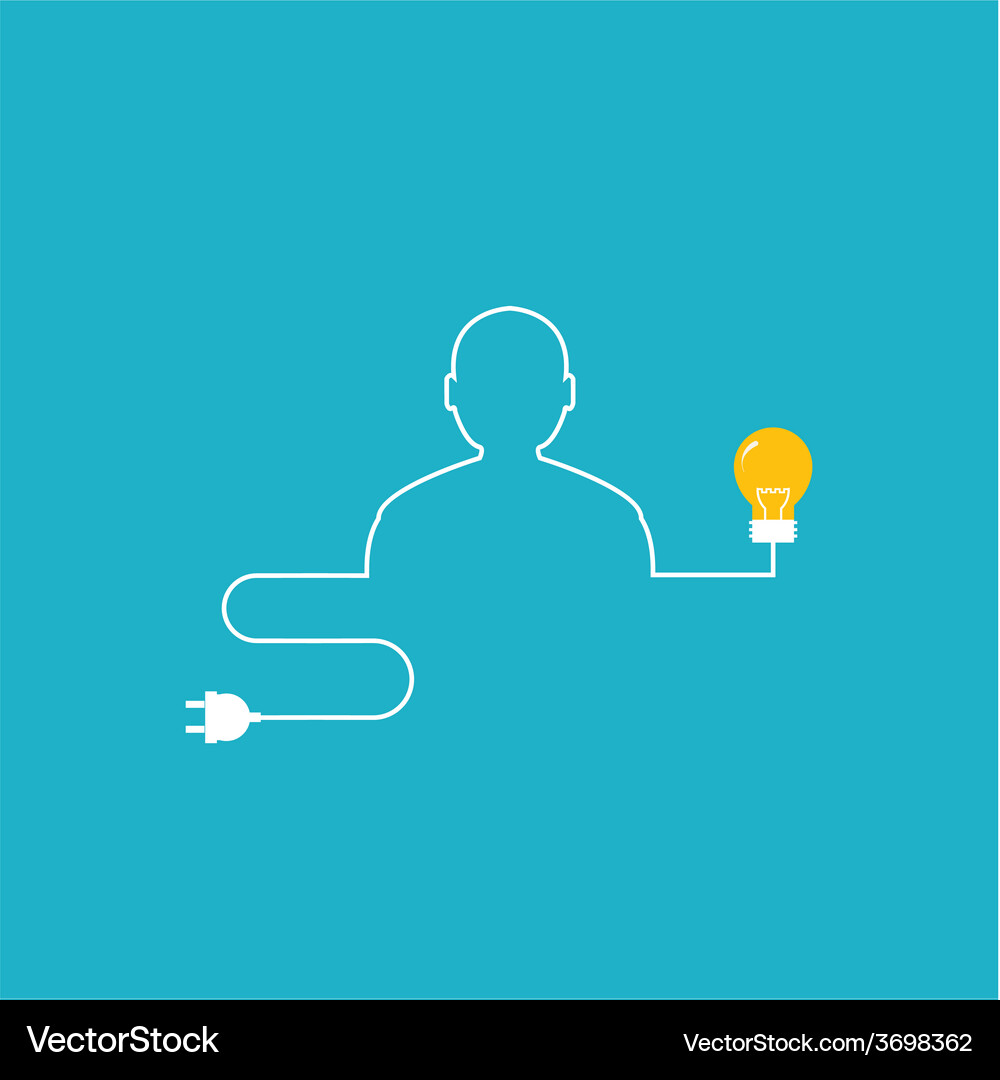 Outline of the human electrical wire Royalty Free Vector