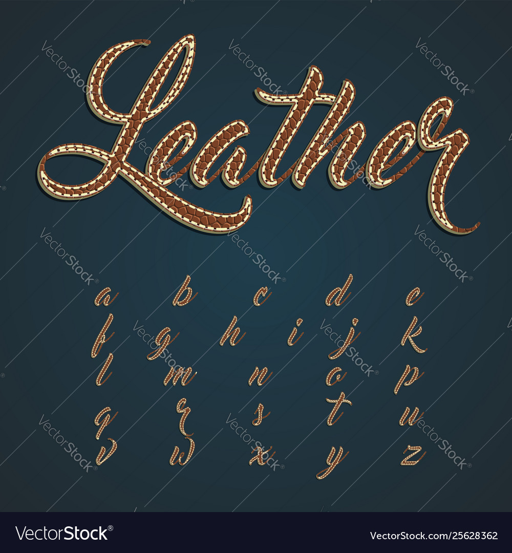 Realistic leather character set Royalty Free Vector Image