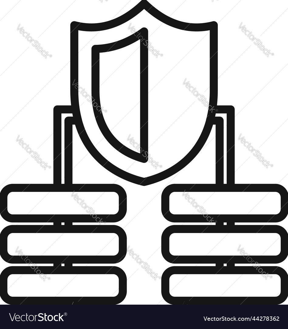 Server Data Privacy Icon Outline Protect Vector Image