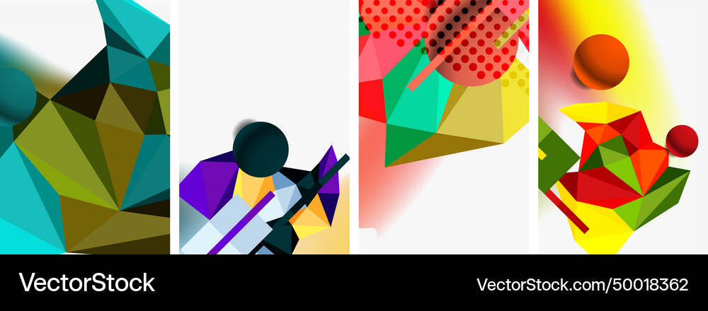 Set of geometric abstract composition with spheres