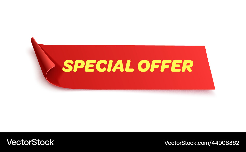 Special offer banner red discount label Royalty Free Vector