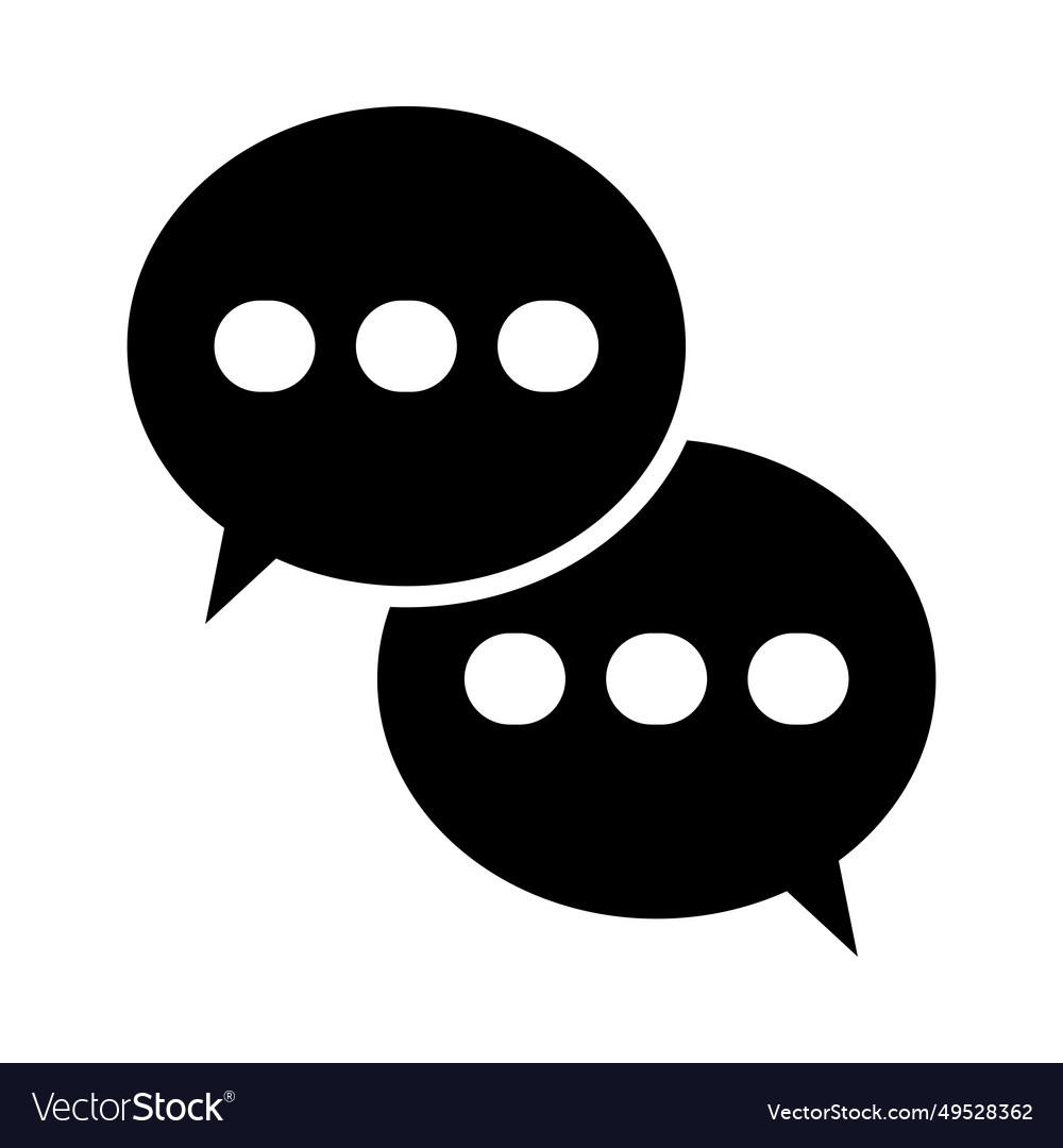 Speech bubbles glyph icon for personal Royalty Free Vector Speech bubbles glyph icon for personal Royalty Free Vector