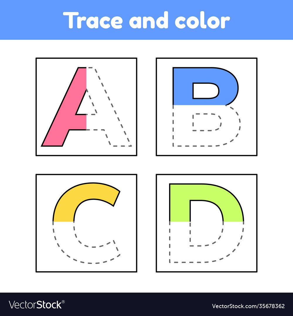 Trace letters for kindergarten and preshool kids Vector Image
